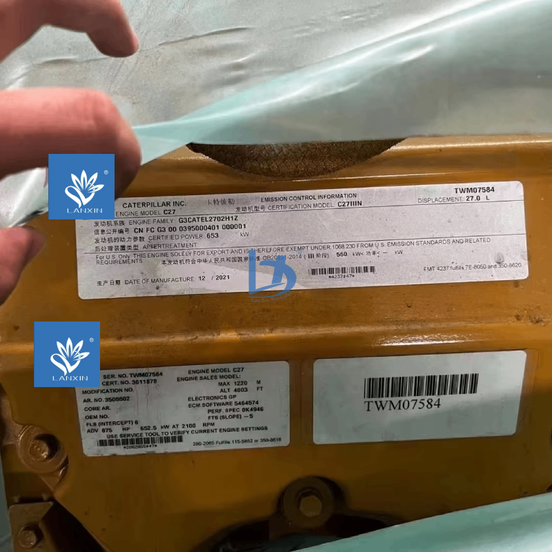 Original excavator diesel motor Cat C27 3611878 Complete engine ...